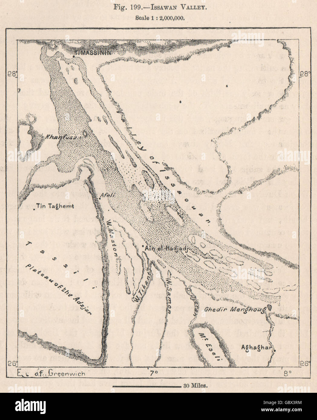 Issawan/Issaouan Valley. Tassili N'Ajjer. Algeria. The Sahara, 1885 old ...