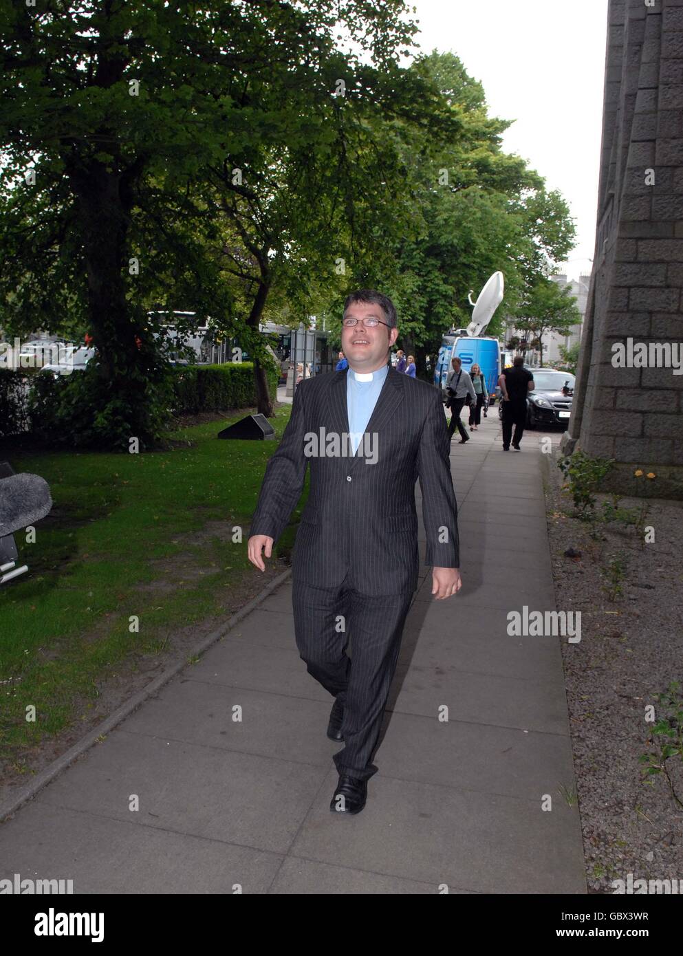 Gay minister reverend scott rennie arrives queens cross church hi-res ...