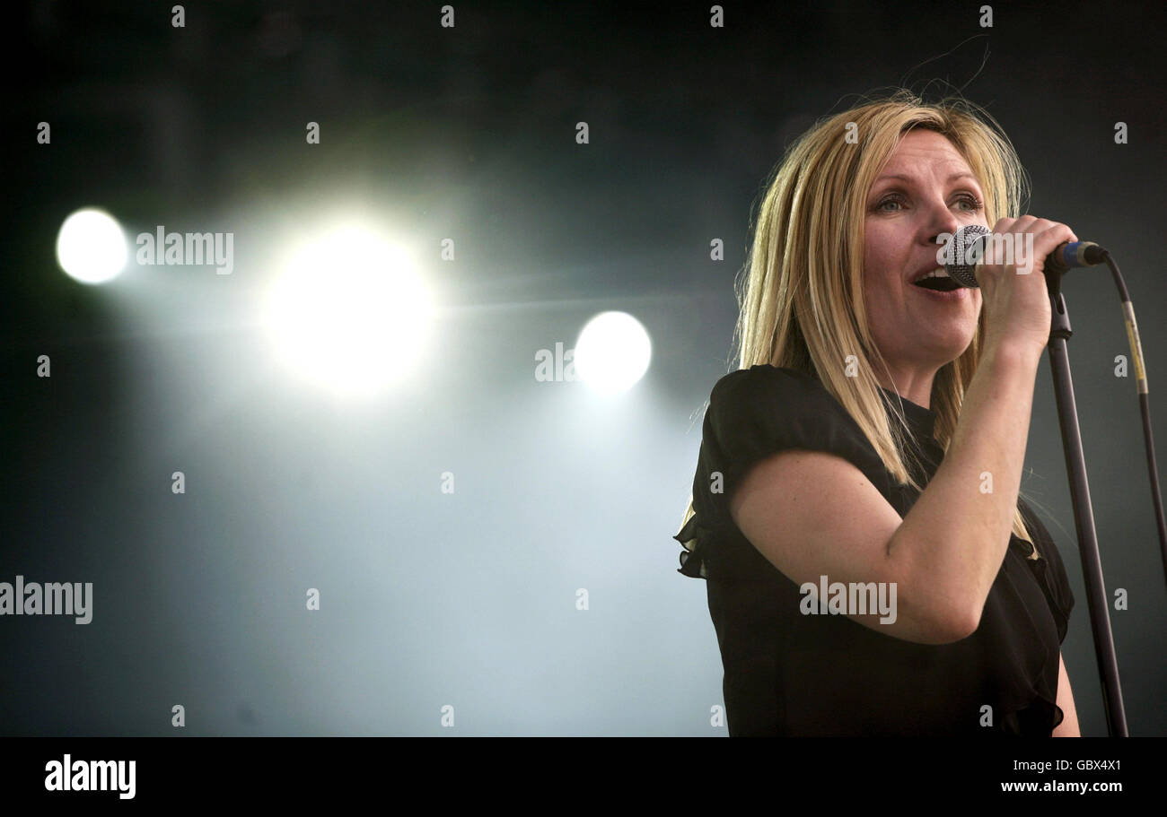 Sarah Cracknell from Saint Etienne performing on the Main Stage at the ...