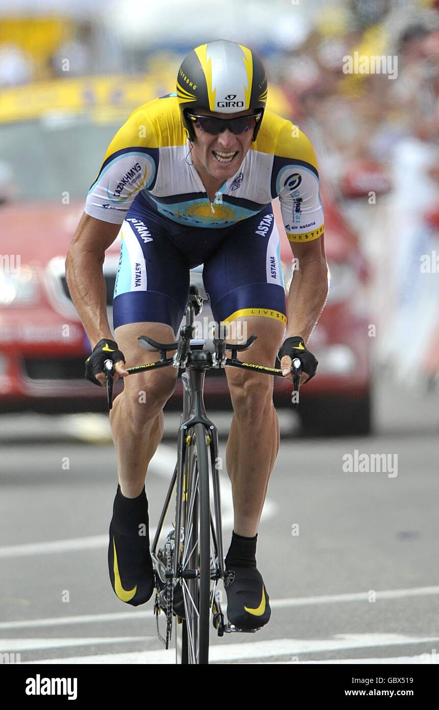 Astana's Lance Armstrong completes his run to finish an eventual 10th ...