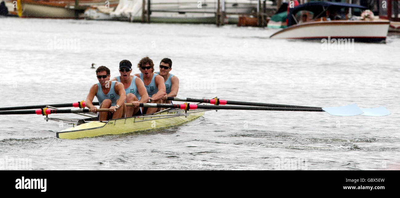 Sydney Rowing Club from Australia compete in the Wyfold Challenge Cup ...