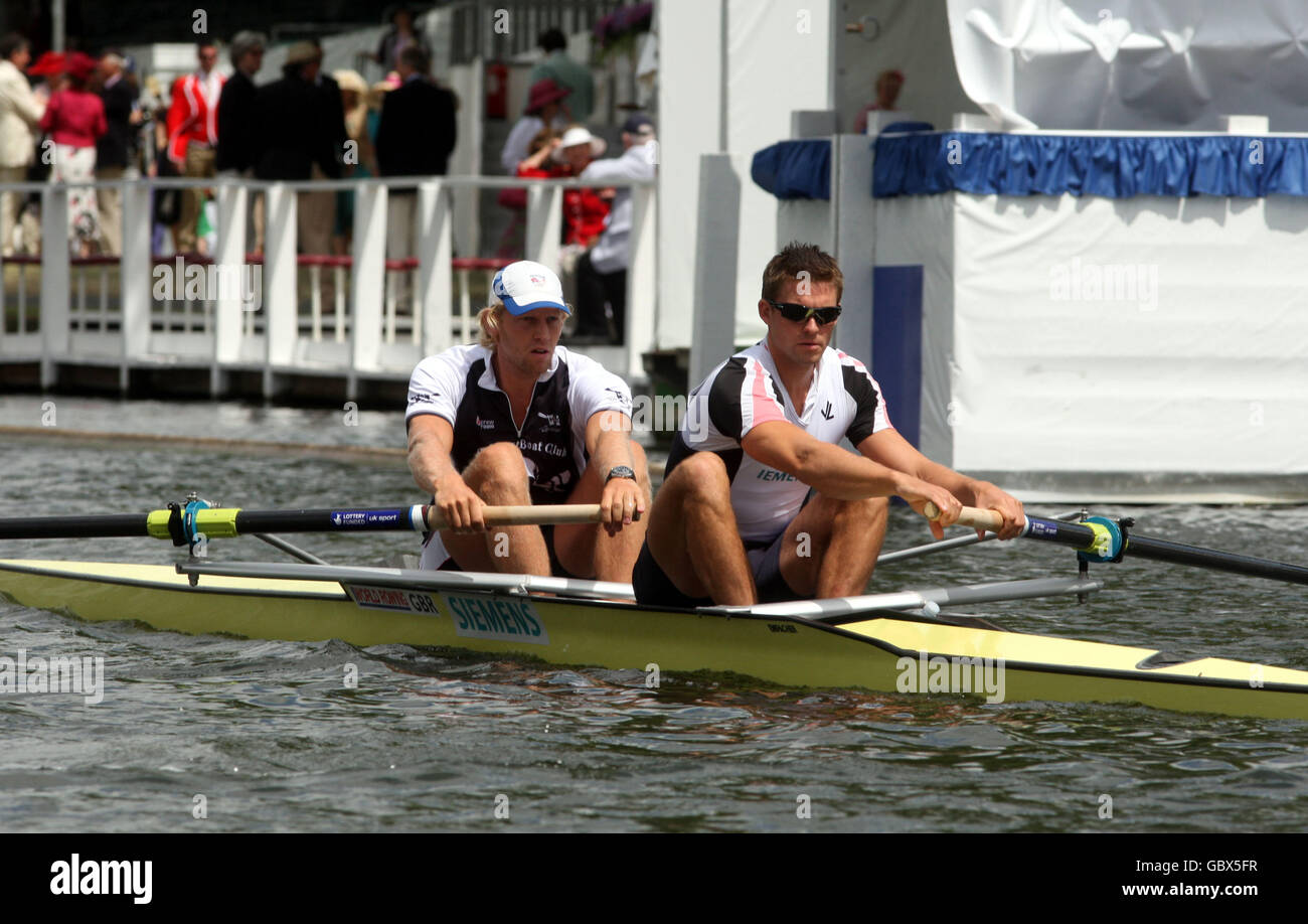Andrew Triggs Hodge and Peter Reid practice on finals day at Henley ...