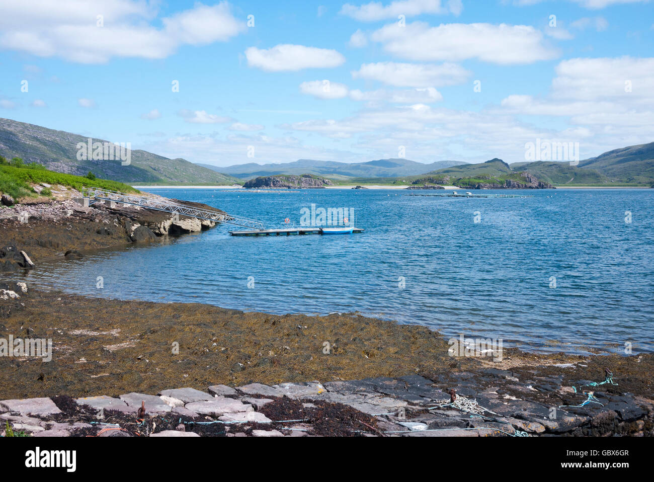 Platform moorings for Isle Martin on Loch Canaird near Ardmair ...