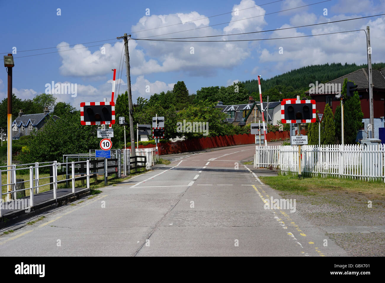 Corpach railway leval crossing hi-res stock photography and images - Alamy