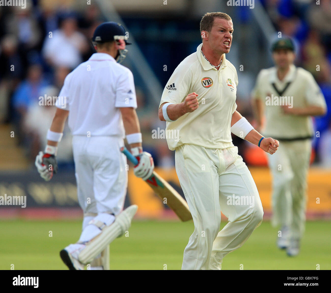 Australias peter siddle celebrates the wicket of englands matt prior hi ...