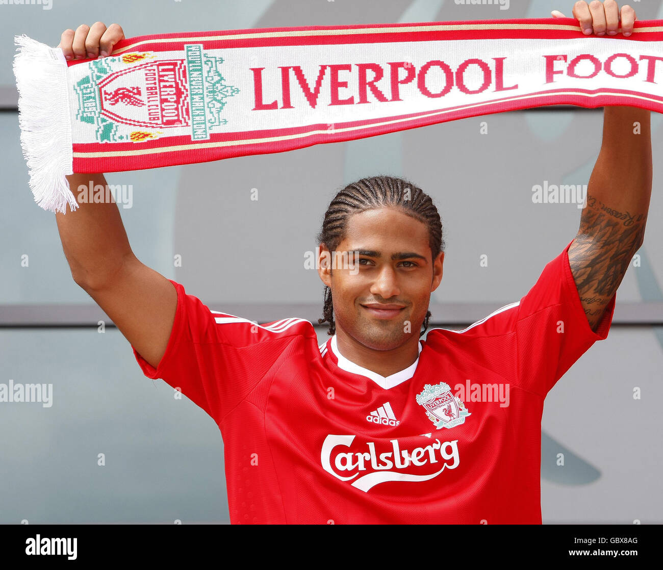 Liverpool Football Club unveil new Defender Glen Johnson during the ...