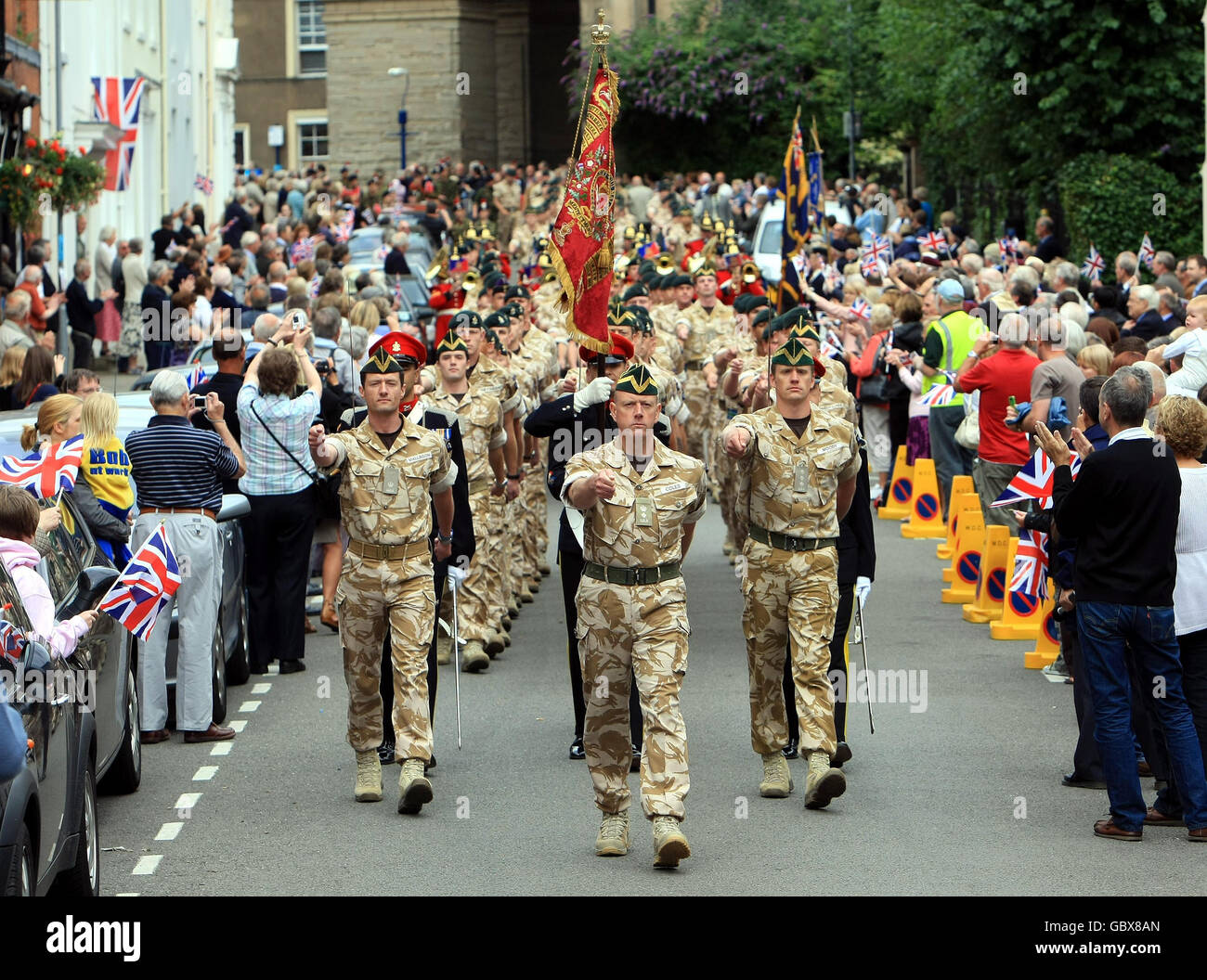 The Queen's Royal Hussars march through Warwick on their homecoming ...