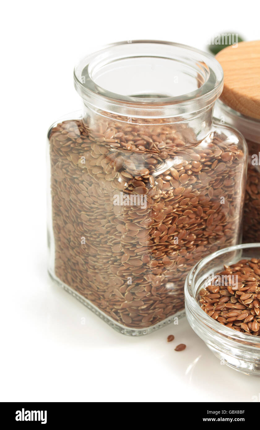 flax seeds isolated on white background Stock Photo - Alamy