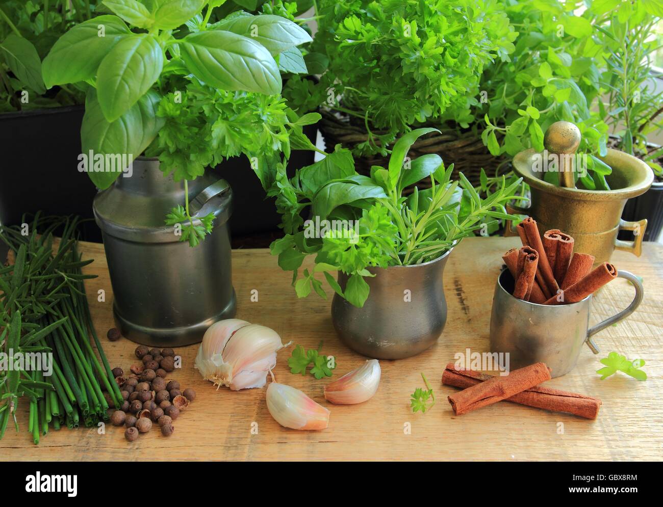 Cooking with aromatic herbs hi-res stock photography and images - Alamy