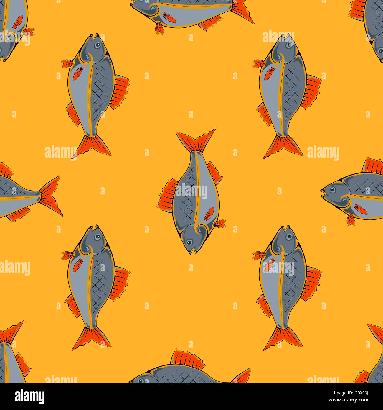 Seamless Fish Pattern Stock Photo - Alamy