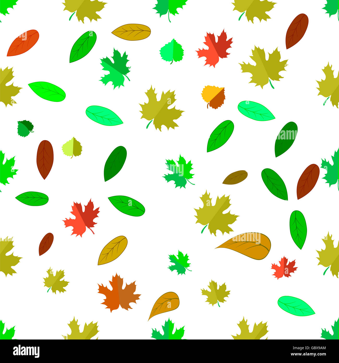 Seamless Different Leaves Pattern Stock Photo - Alamy