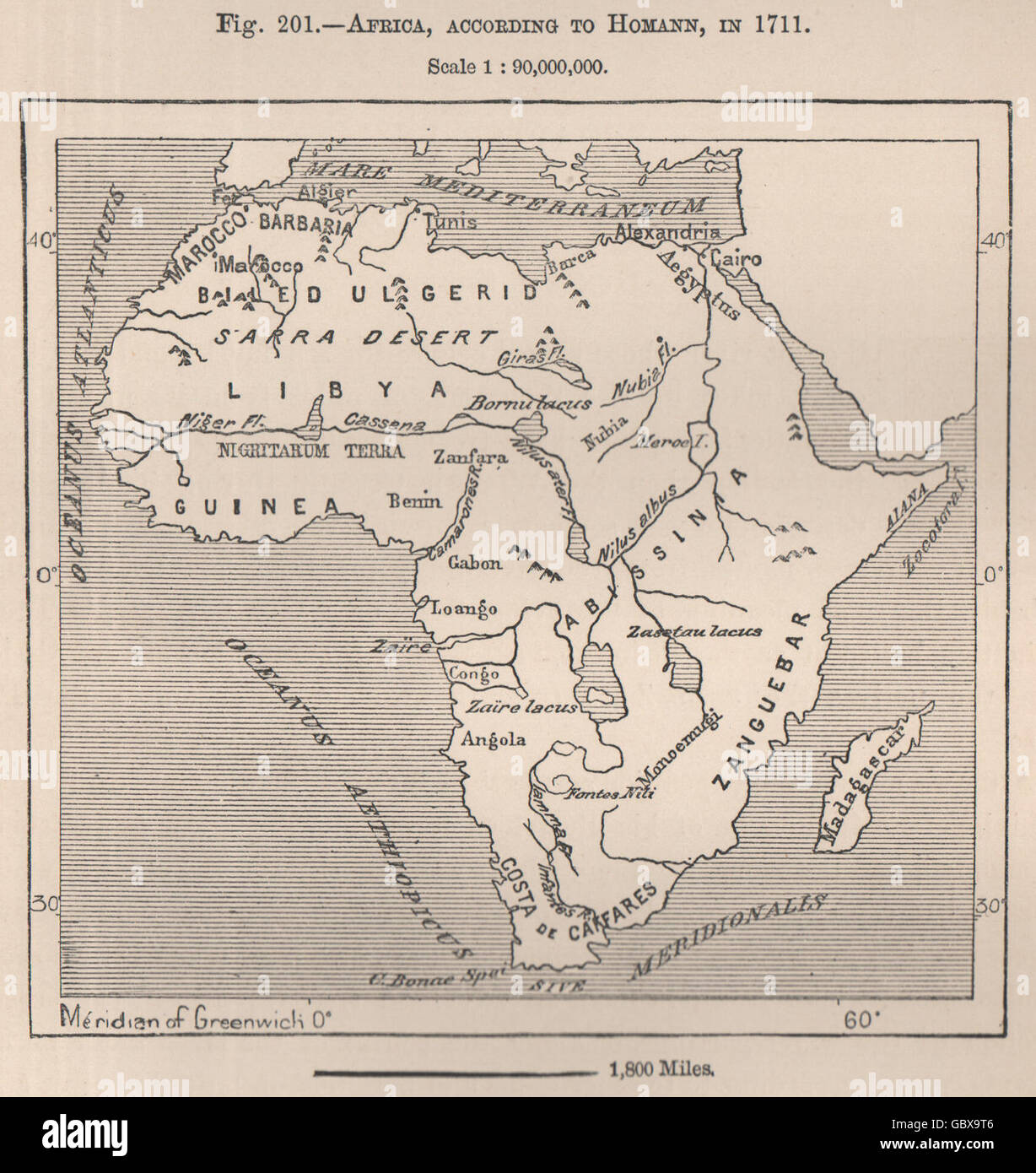 Africa, according to Homann, in 1711. Congo Basin, 1885 antique map ...