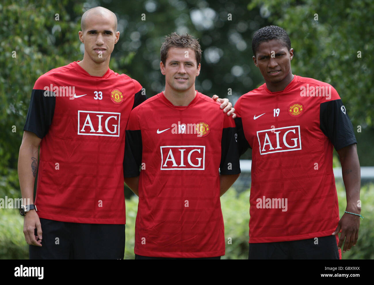 Left right manchester uniteds new signings gabriel obertan hi-res stock ...