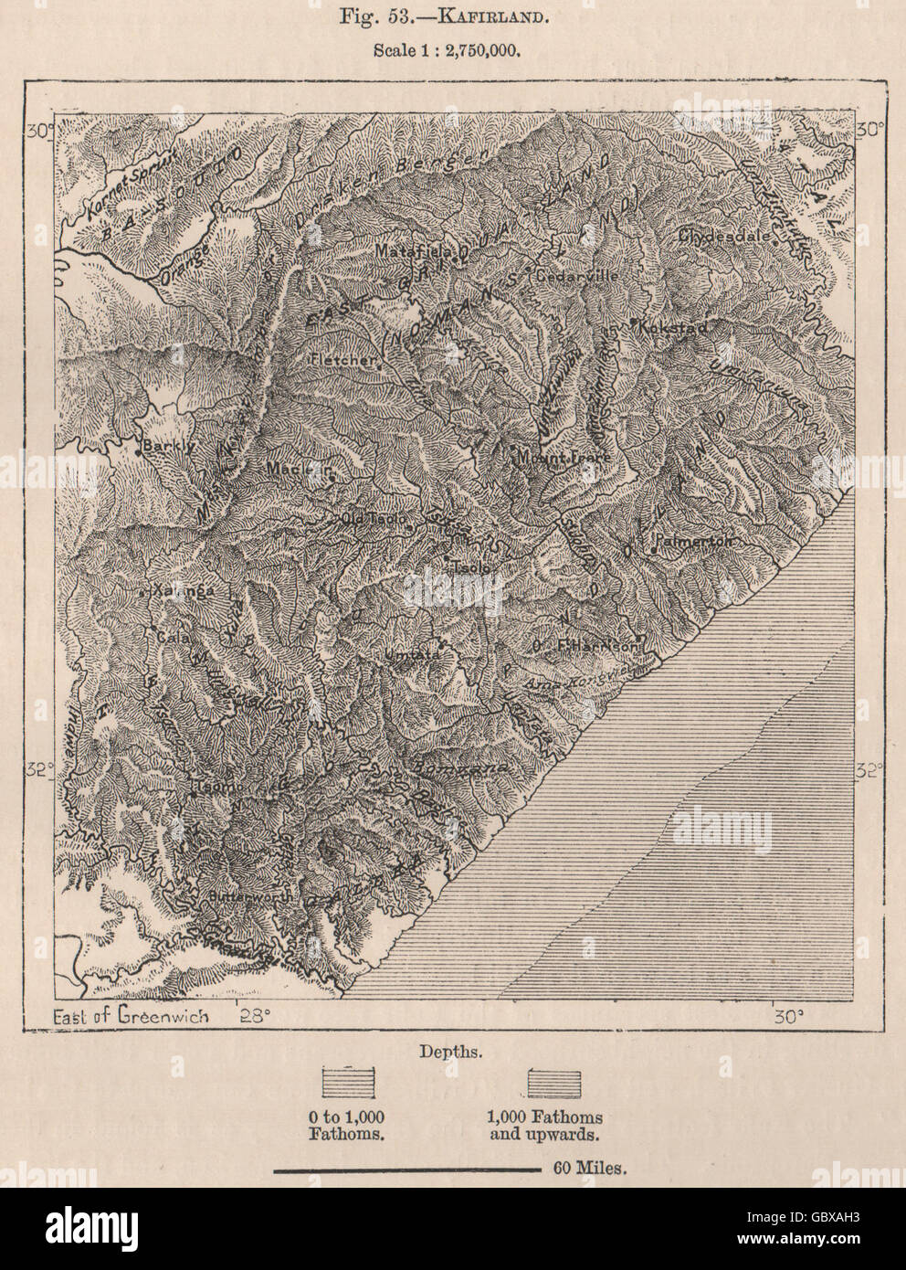 'Kafirland'. Eastern Cape. Kwazulu Natal. South Africa, 1885 antique ...