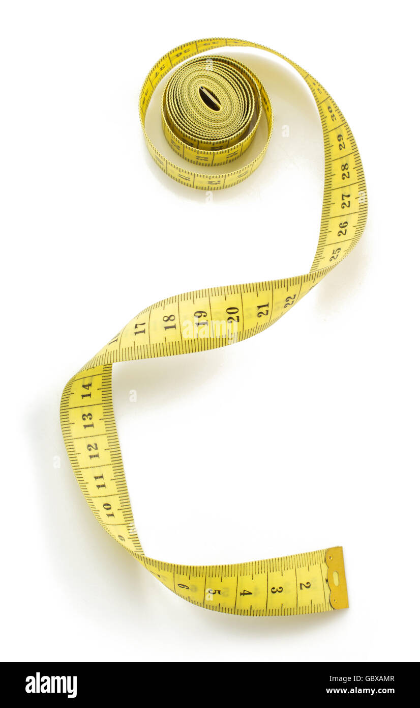 measuring tape isolated on white background Stock Photo - Alamy