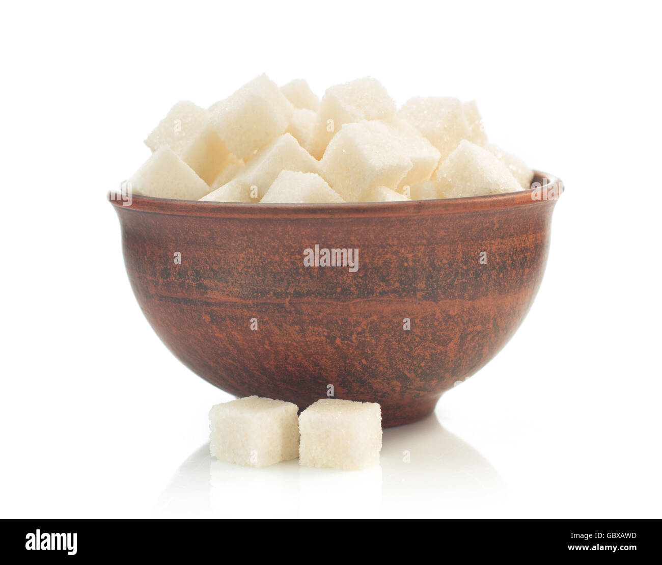 sugar cubes in bowl isolated on white background Stock Photo - Alamy