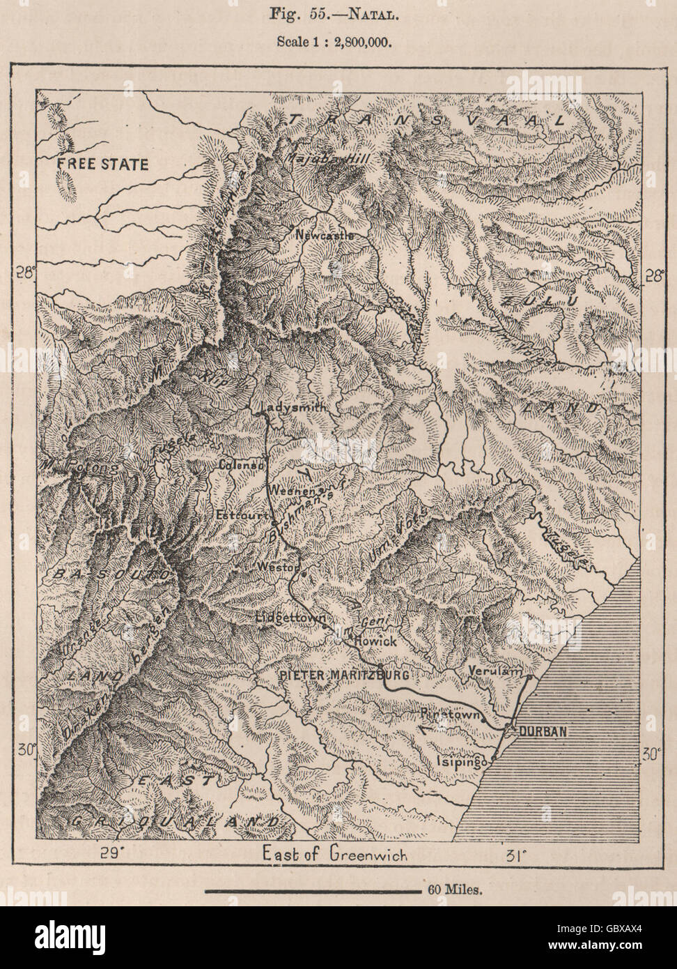 Map of zululand hi-res stock photography and images - Alamy