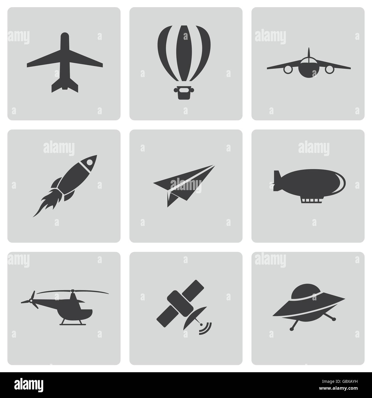 Vector black airplane icons set Stock Vector Image & Art - Alamy
