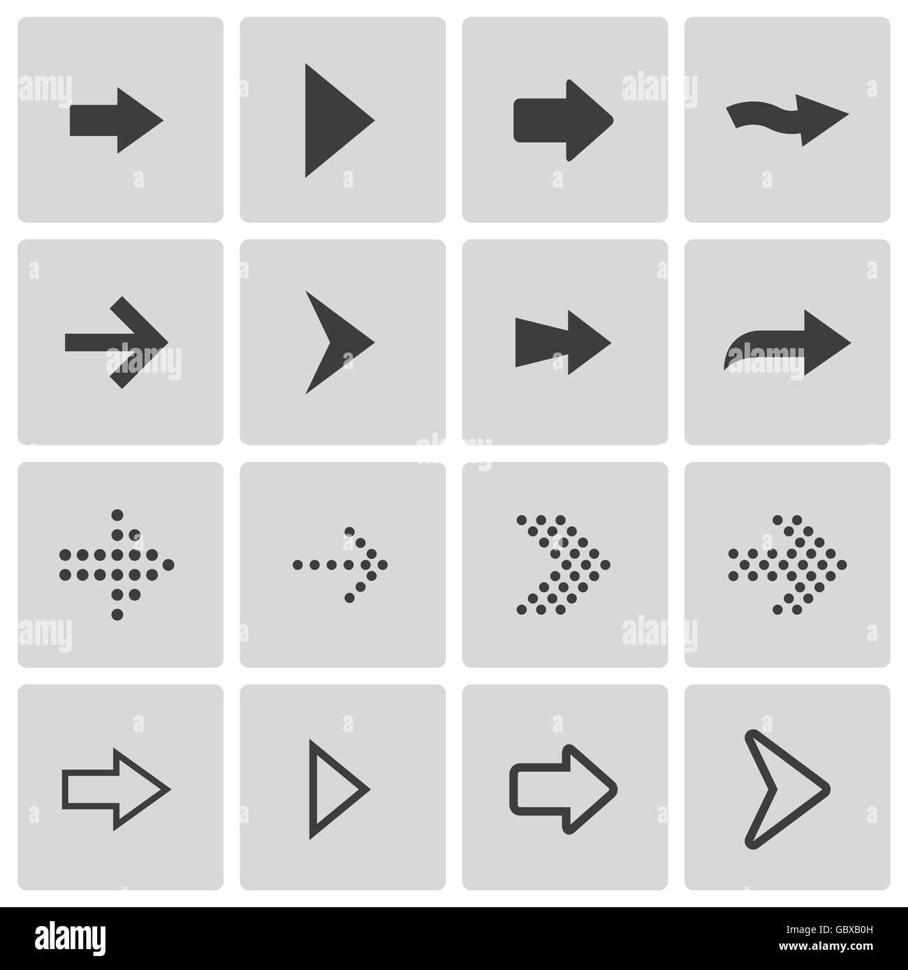 Vector black arrows icons set Stock Vector Image & Art - Alamy