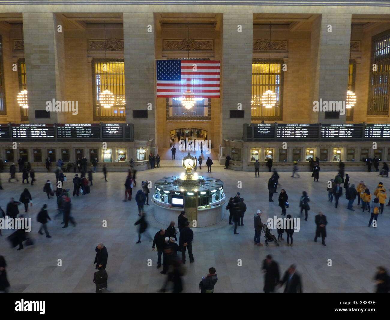Grand Central Station with US flag Stock Photo - Alamy