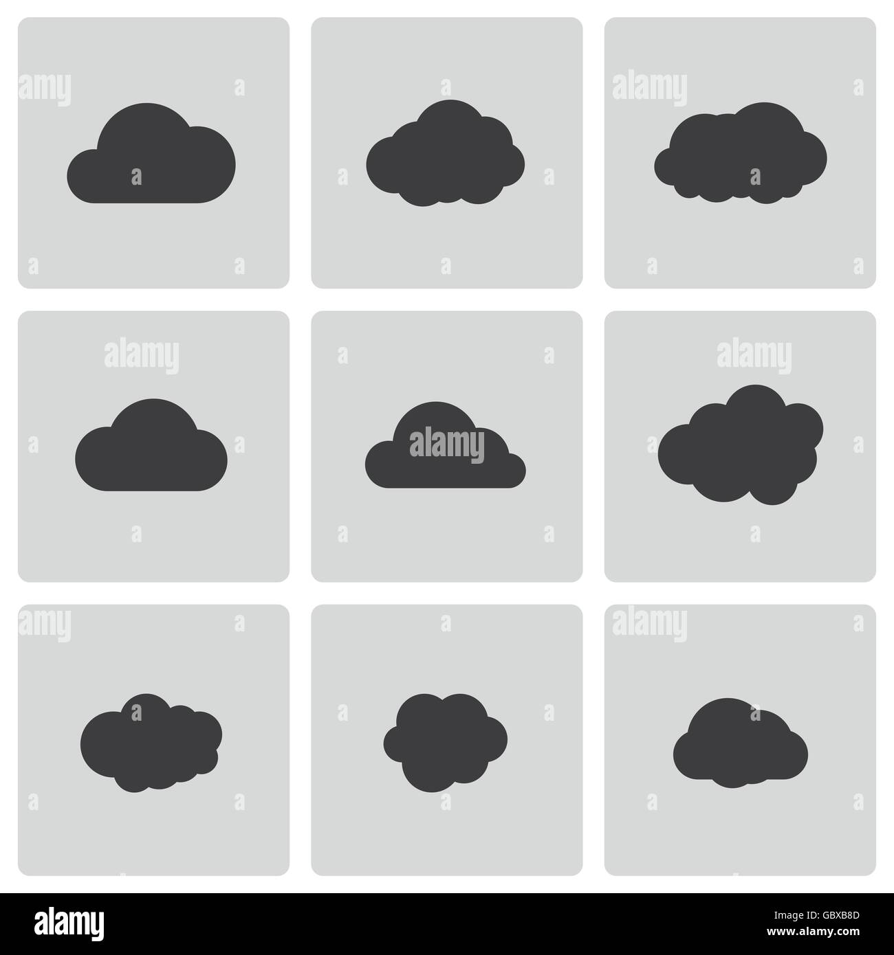 Vector black cloud icons set Stock Vector Image & Art - Alamy