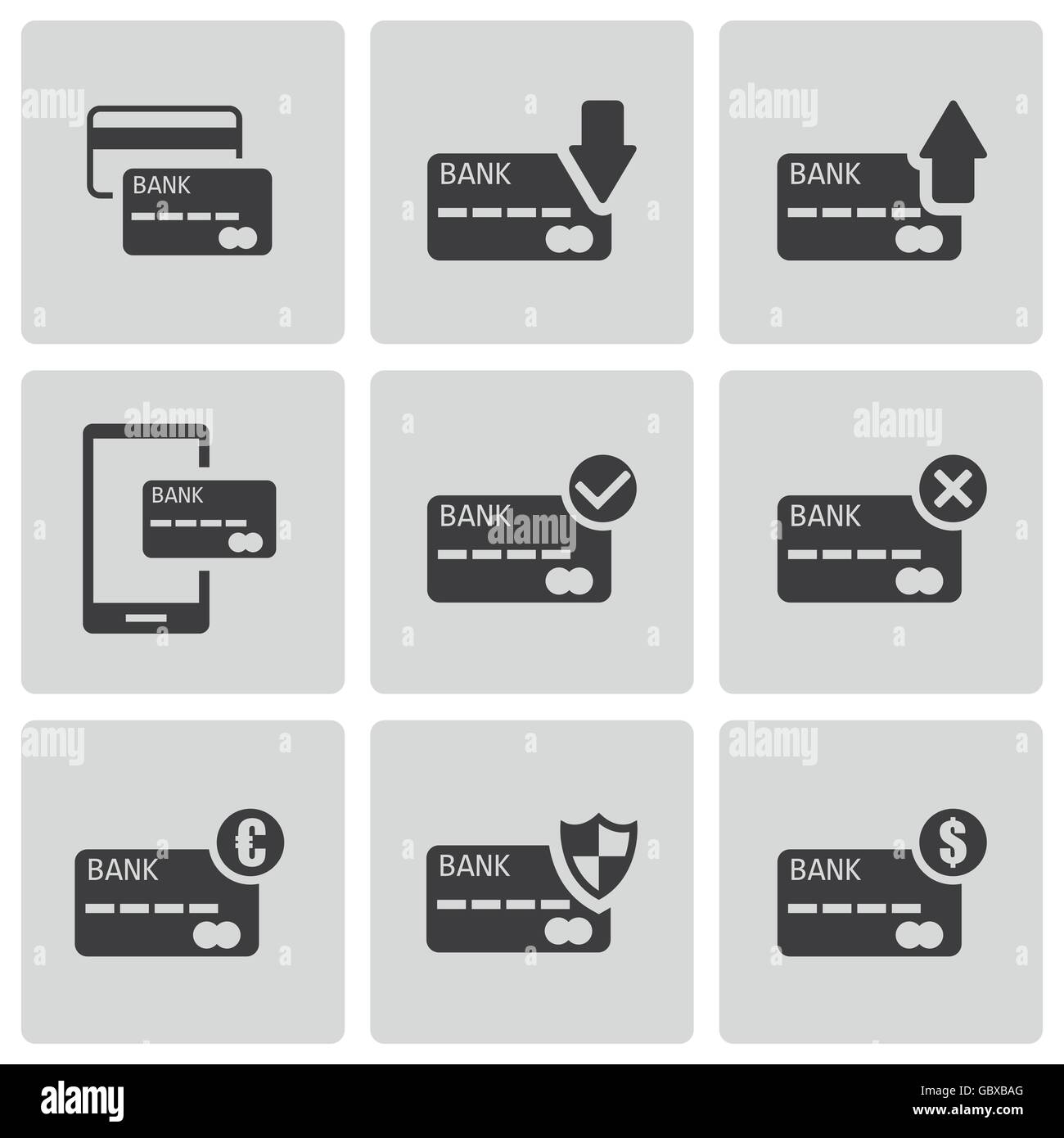 Vector black credit card icons set Stock Vector Image & Art - Alamy