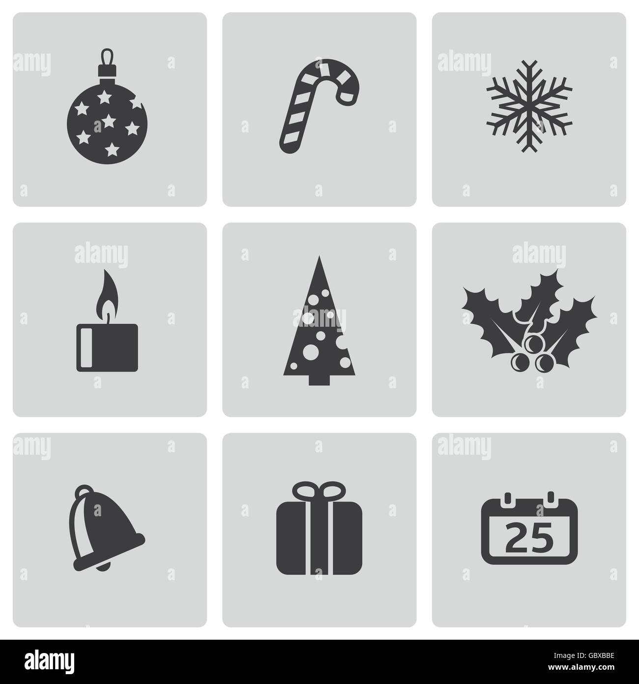 Vector black cristmas icons set Stock Vector Image & Art - Alamy