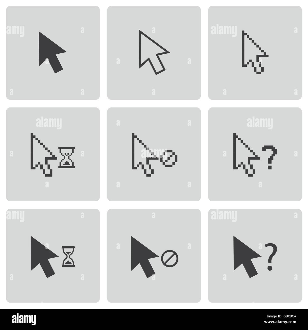 Vector Black Mouse Cursor Icons Set Stock Vector Image And Art Alamy