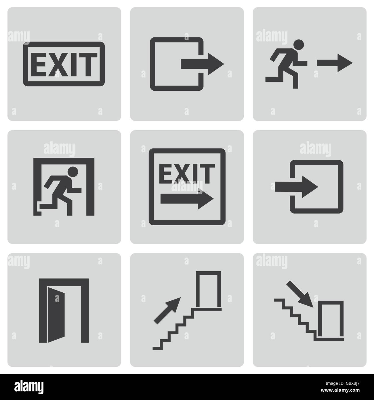Vector black exit icons set Stock Vector Image & Art - Alamy