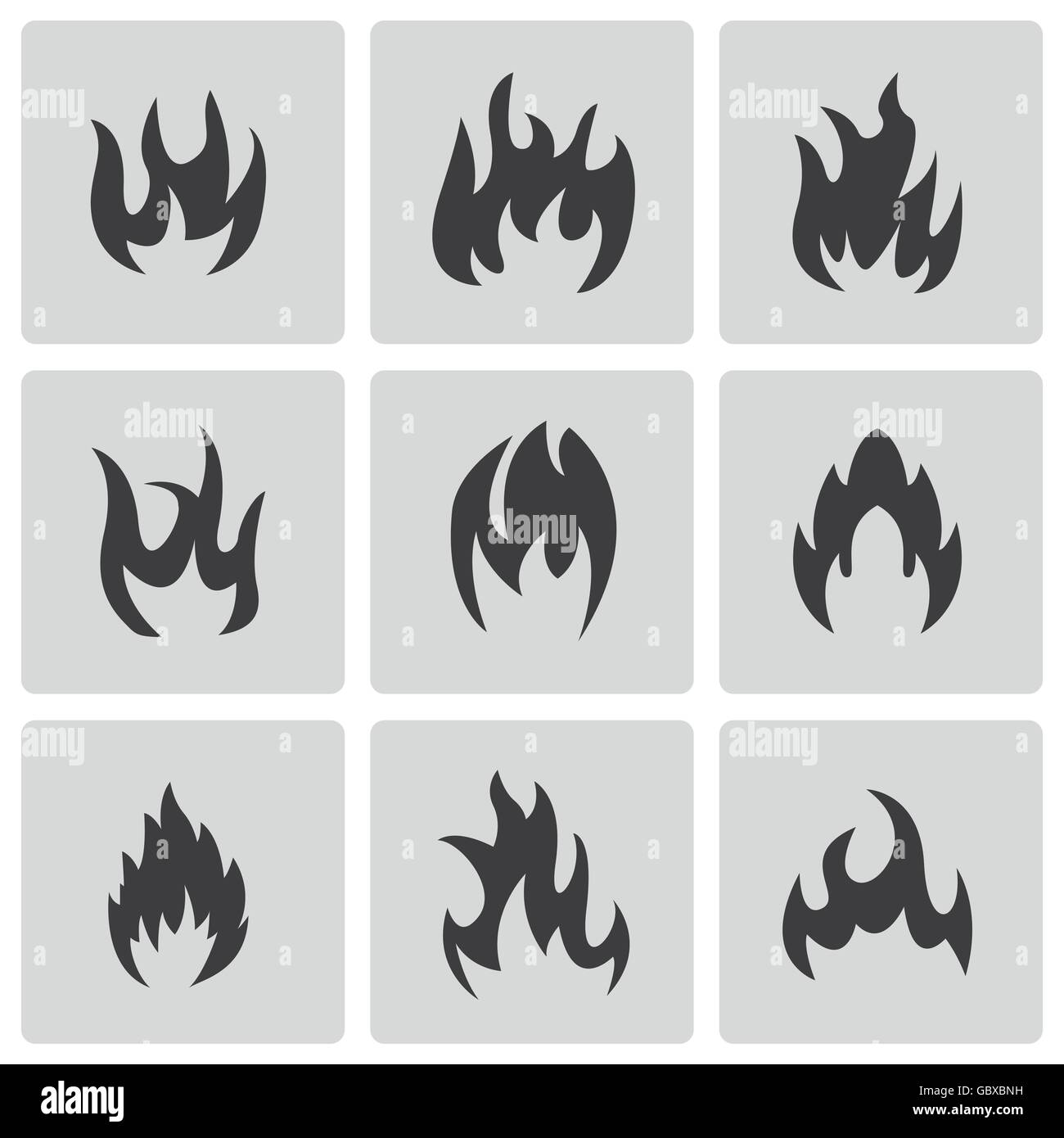 Vector black fire icons set Stock Vector Image & Art - Alamy