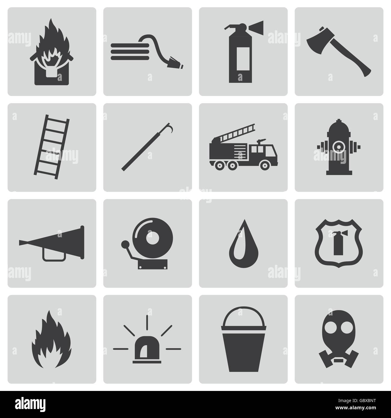 Ladder fire engine firefighters Stock Vector Images - Alamy