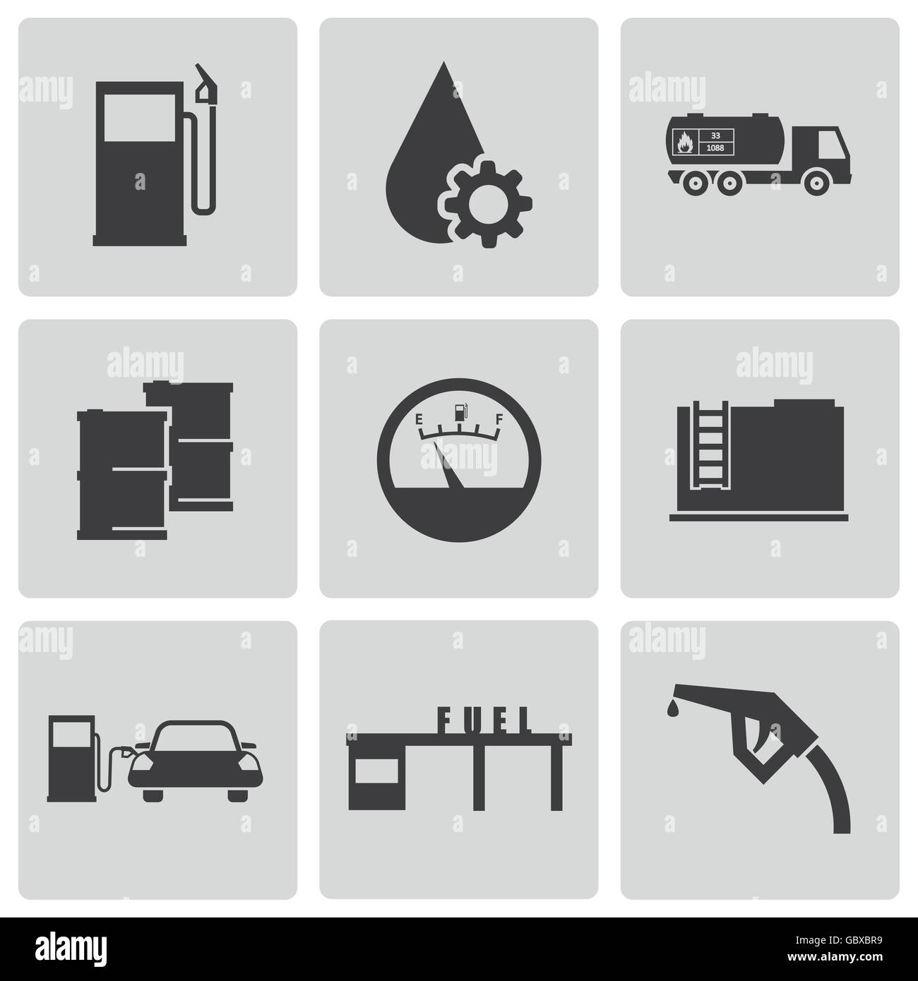 Gas station icon location Cut Out Stock Images & Pictures - Alamy