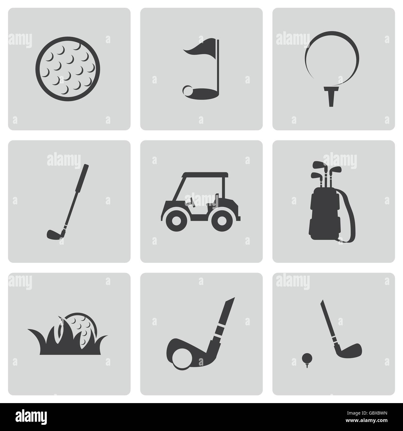 Vector black golf icons set Stock Vector Image & Art - Alamy