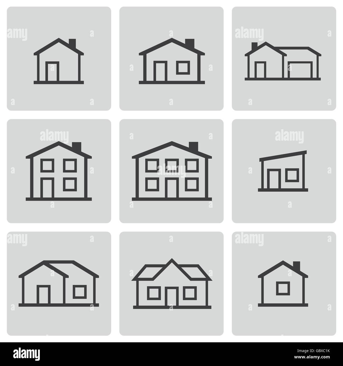 Vector black houses icons set Stock Vector Image & Art - Alamy