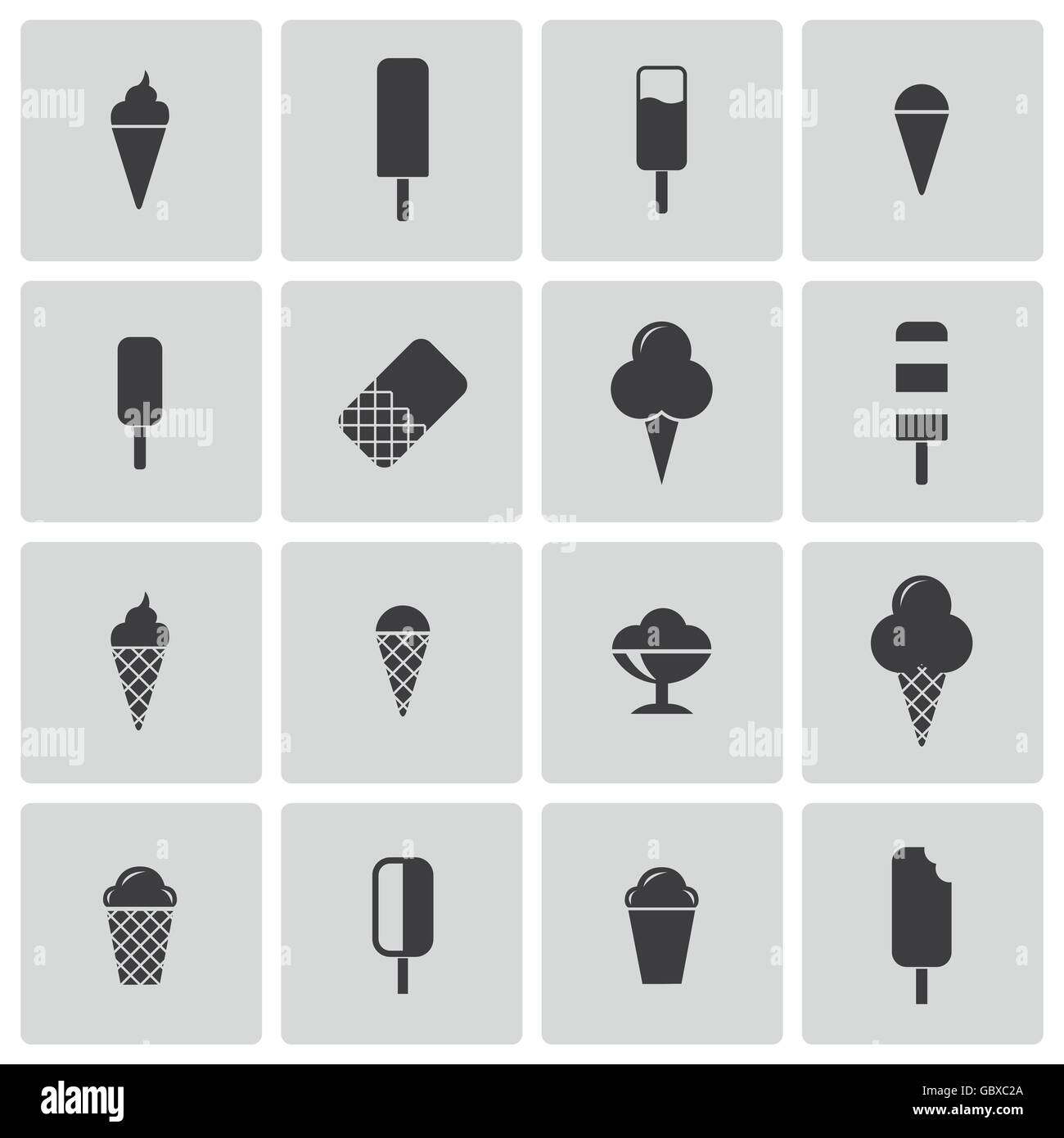 Vector black ice cream icons set Stock Vector Image & Art - Alamy