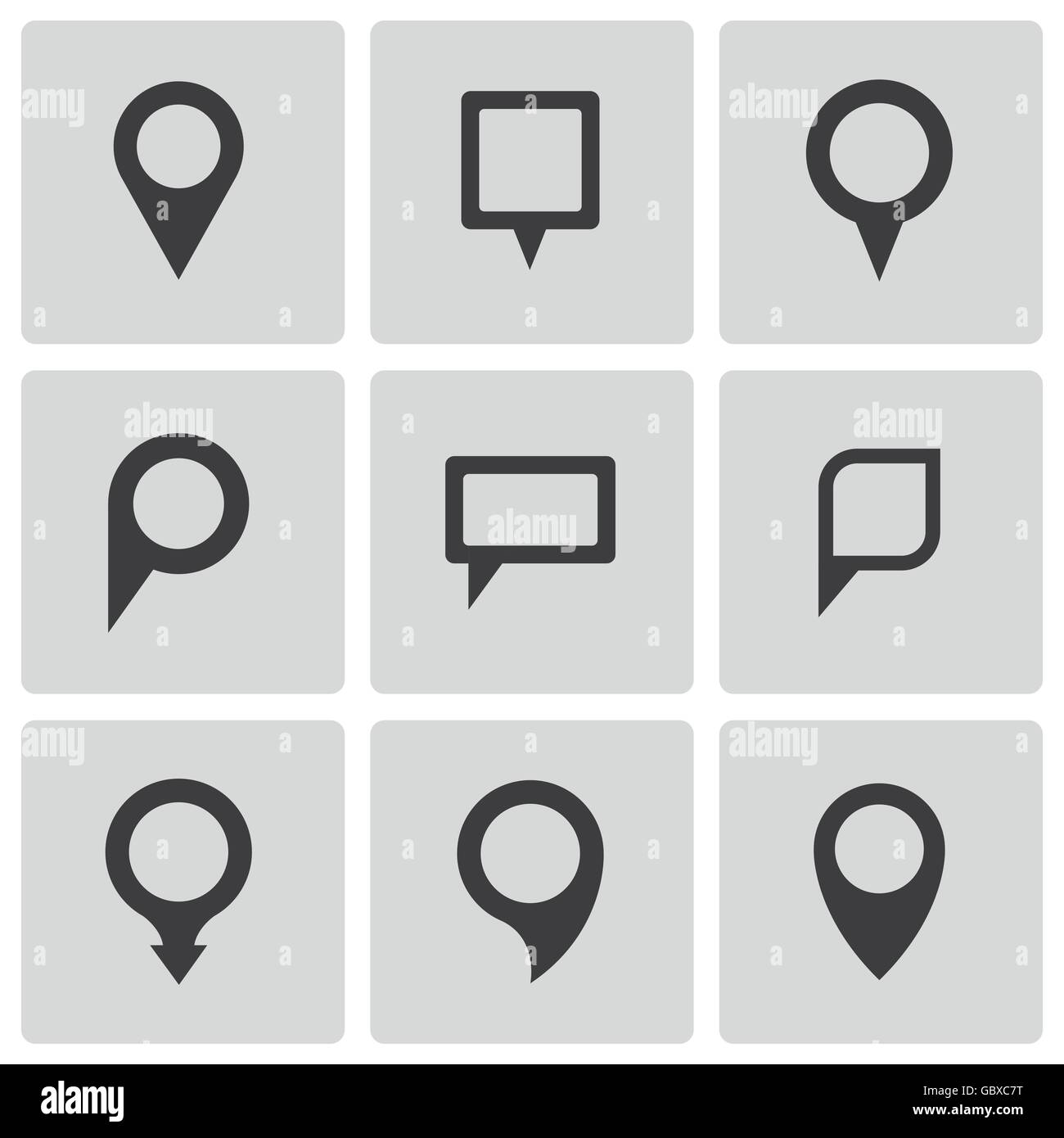 Vector black map pointer icons set Stock Vector Image & Art - Alamy