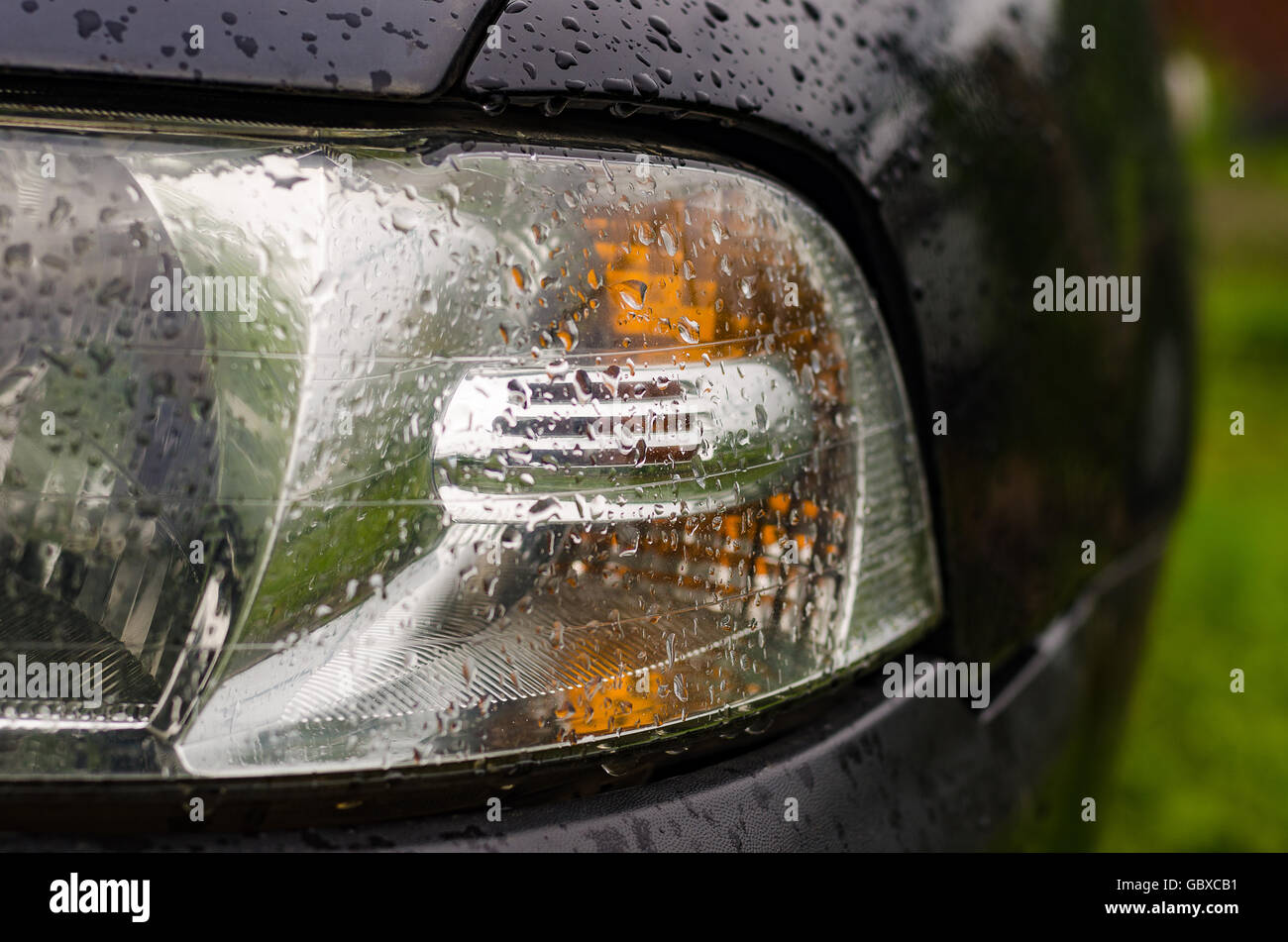 Car headlight left Stock Photo - Alamy