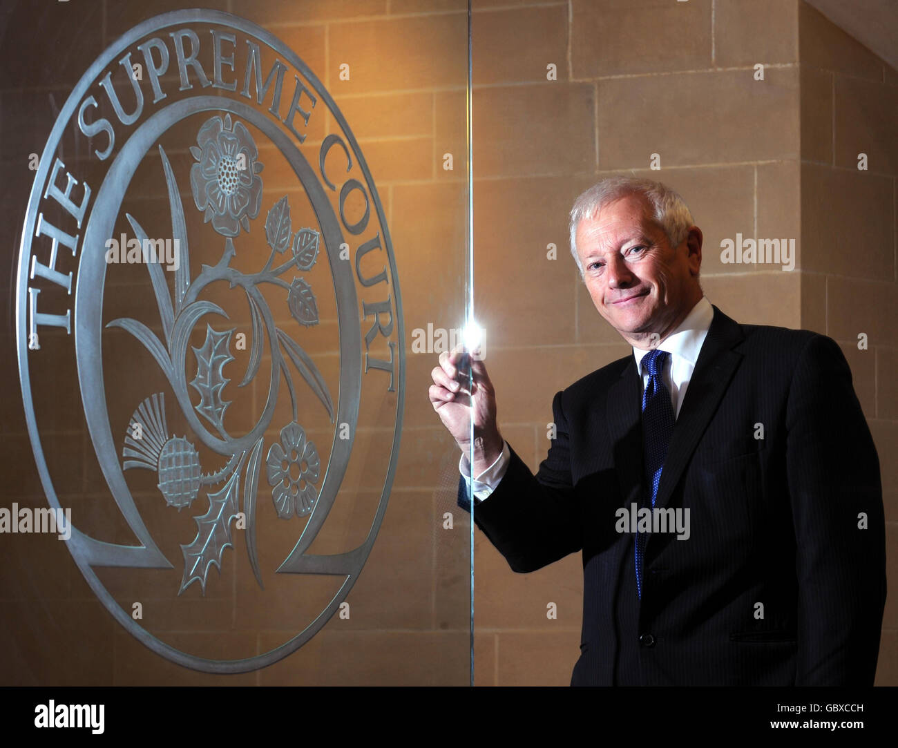 Justice Minister Lord Bach at the interior main entrance to the new ...