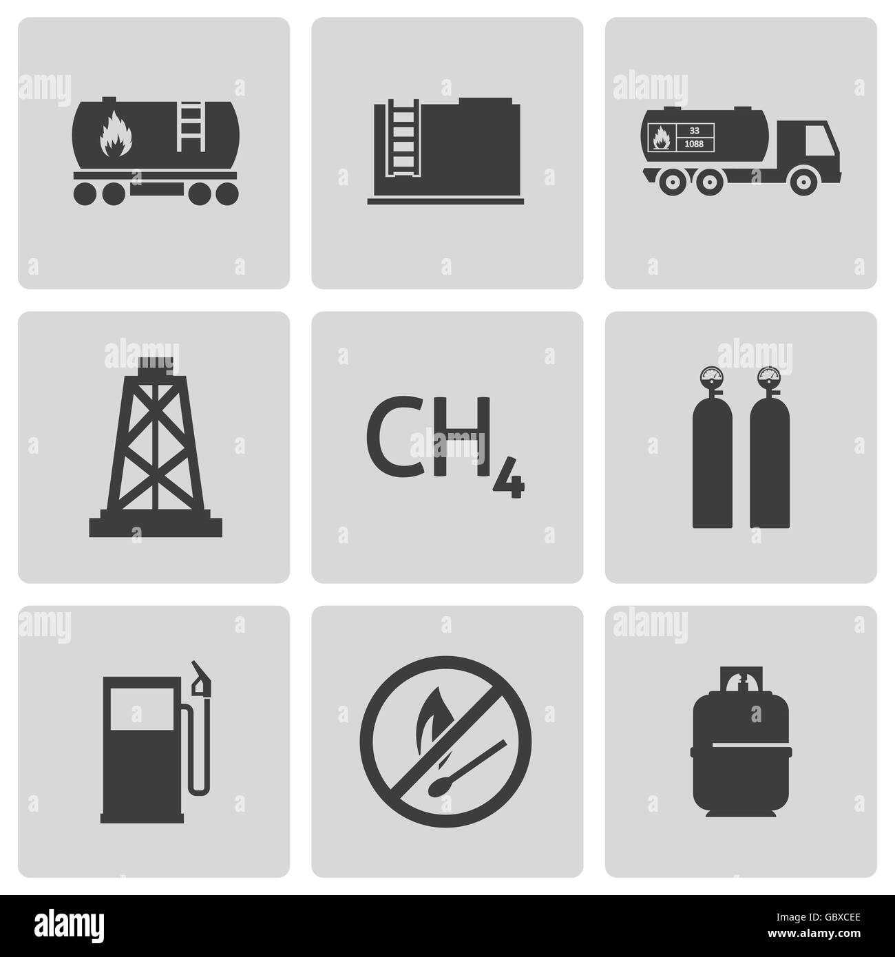 Vector black natural gas icons set Stock Vector Image & Art - Alamy