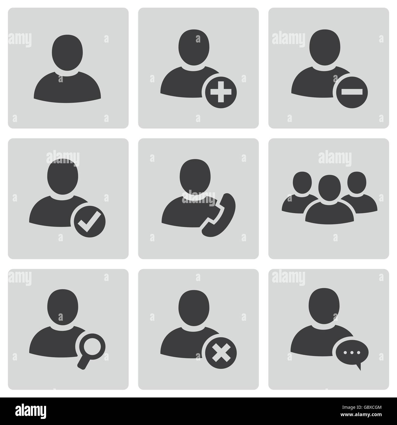 Vector black people icons set Stock Vector Image & Art - Alamy