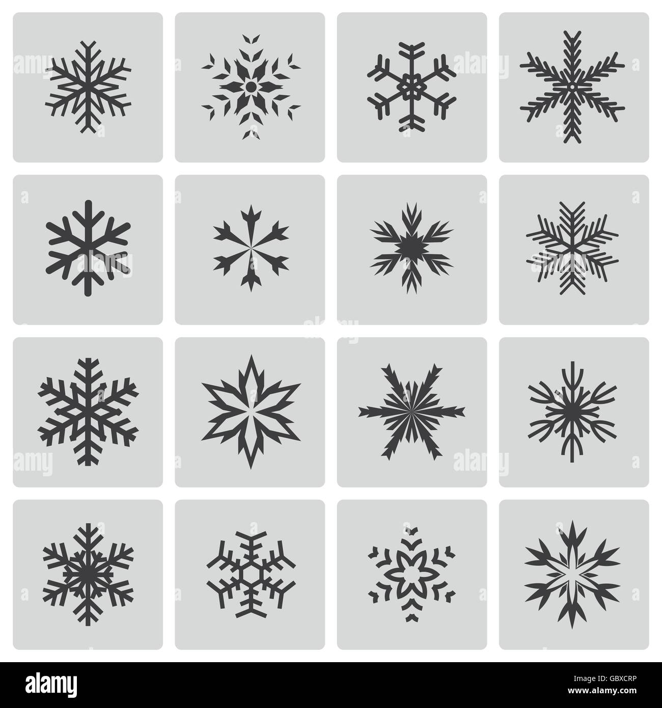 Blue snowflake icons collection hi-res stock photography and images - Alamy