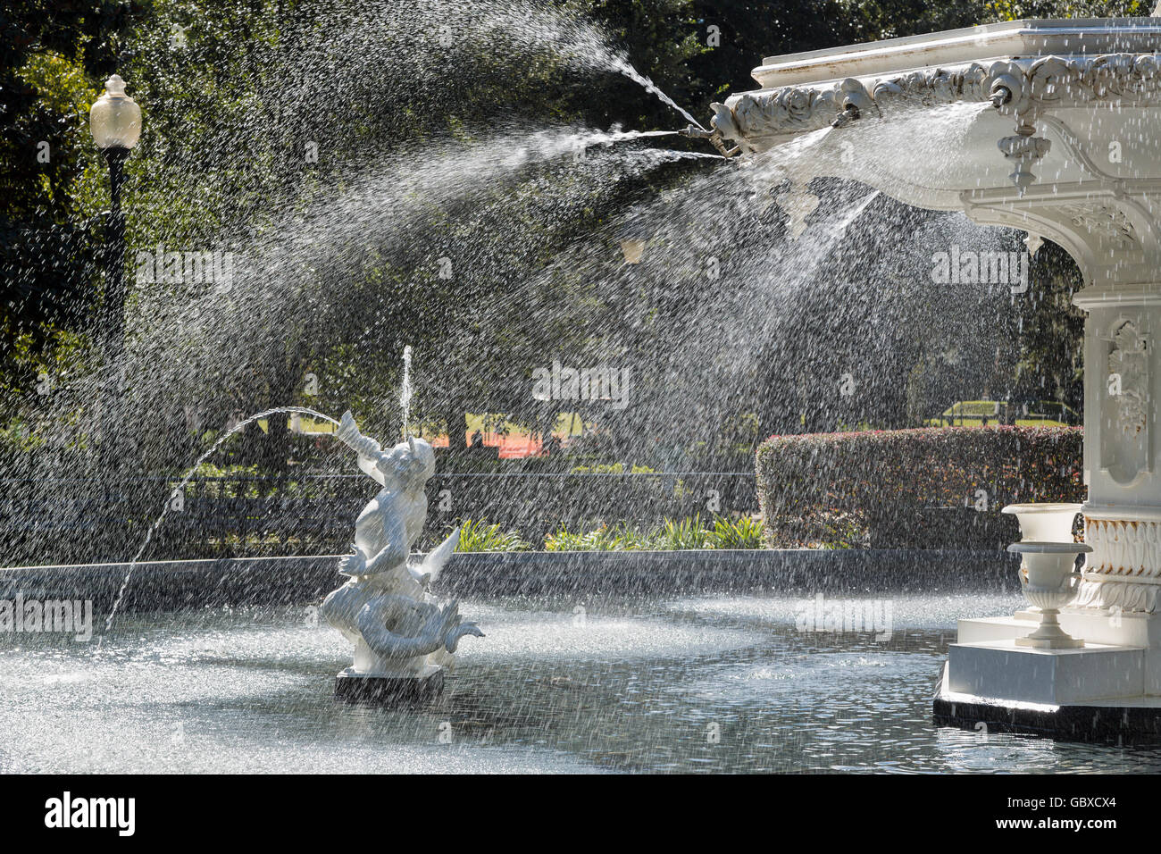 Close up of Fountain in Forsyth Park, Savannah, GA, USA Stock Photo - Alamy