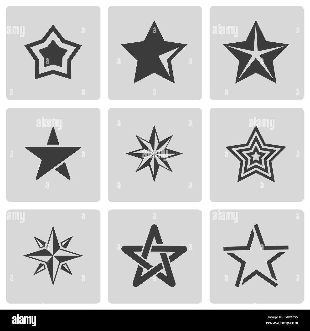 Vector black stars icons set Stock Vector Image & Art - Alamy
