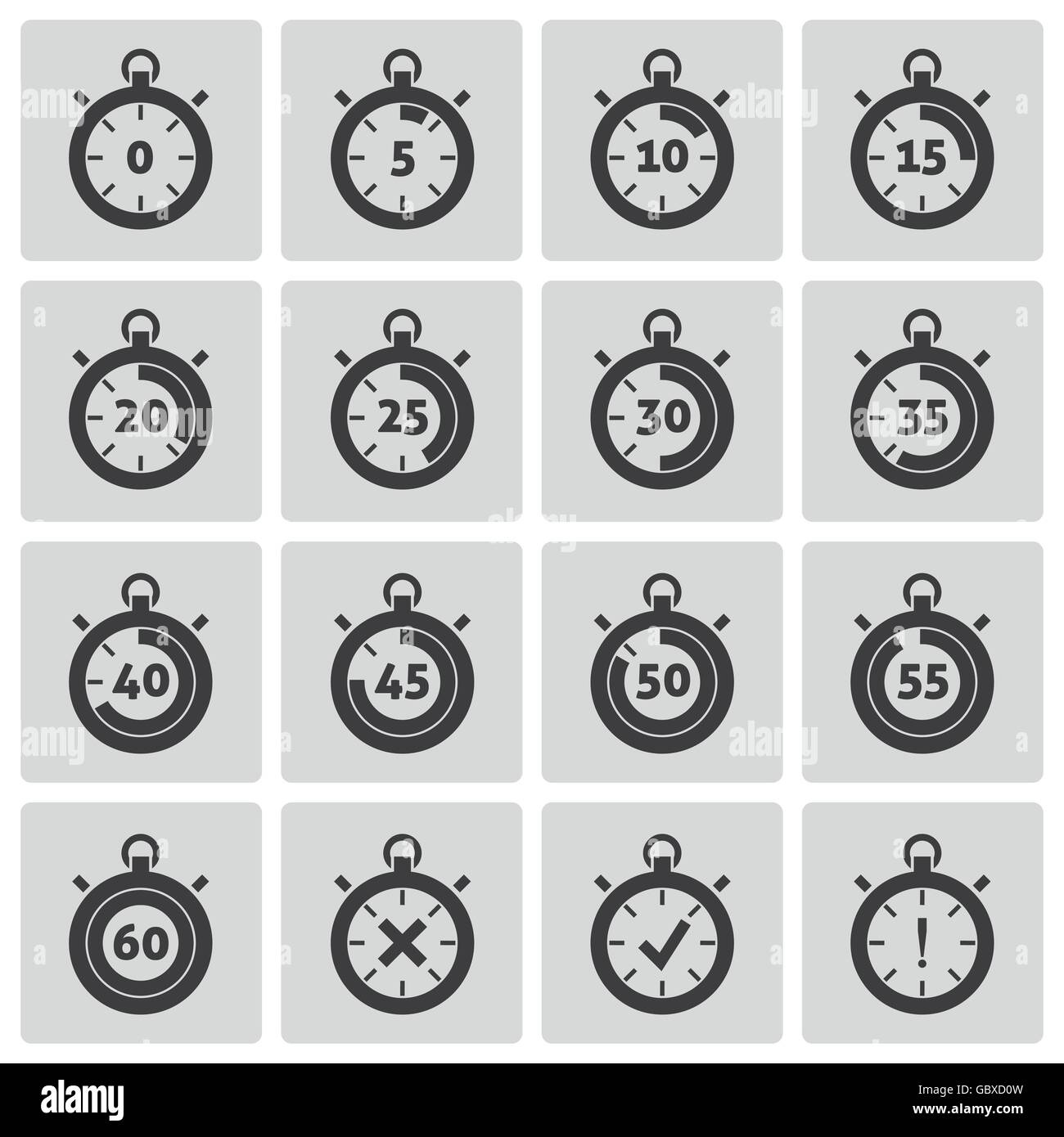 Vector black stopwatch icons set Stock Vector Image & Art - Alamy