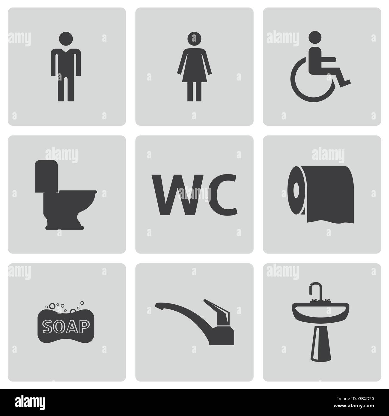 Icons set women wc signs for restroom Cut Out Stock Images & Pictures ...