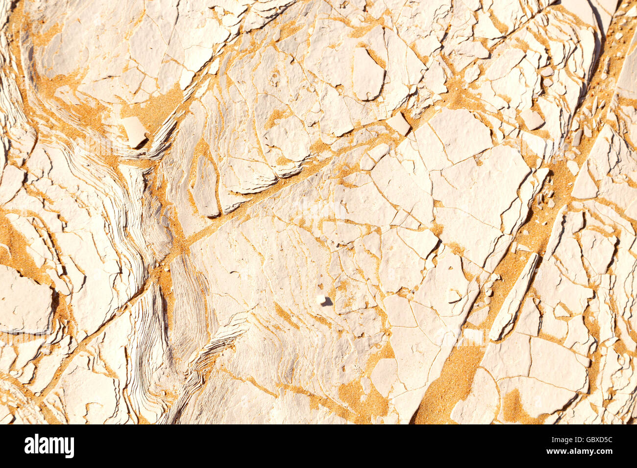 old desert and the abstract cracked sand texture in oman rub al khali ...