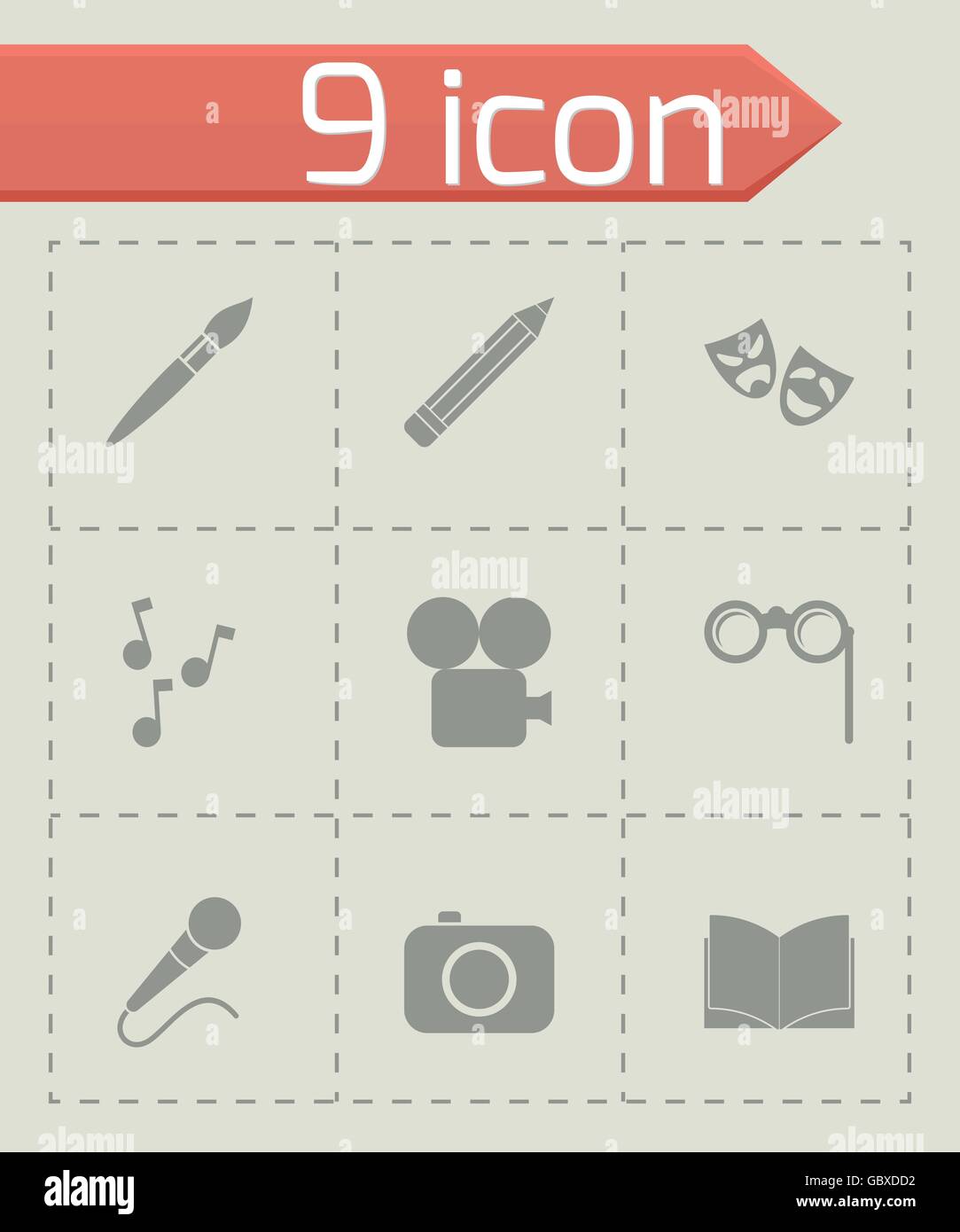 Vector black art icon set Stock Vector Image & Art - Alamy