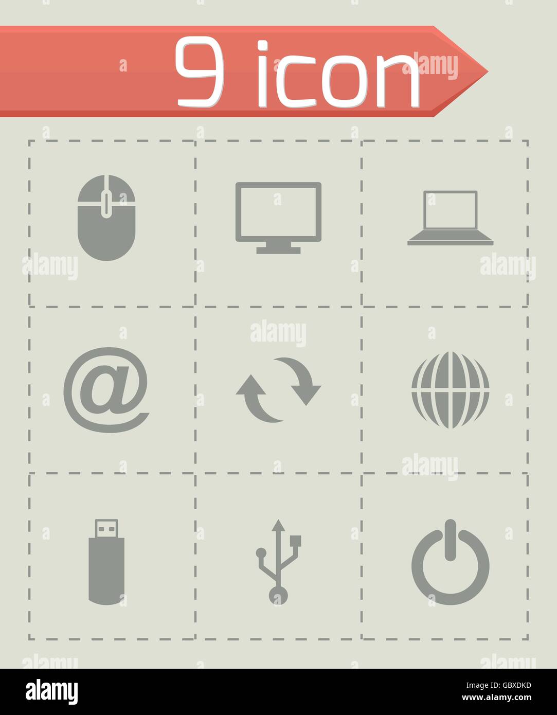 Vector black computer icon set Stock Vector Image & Art - Alamy