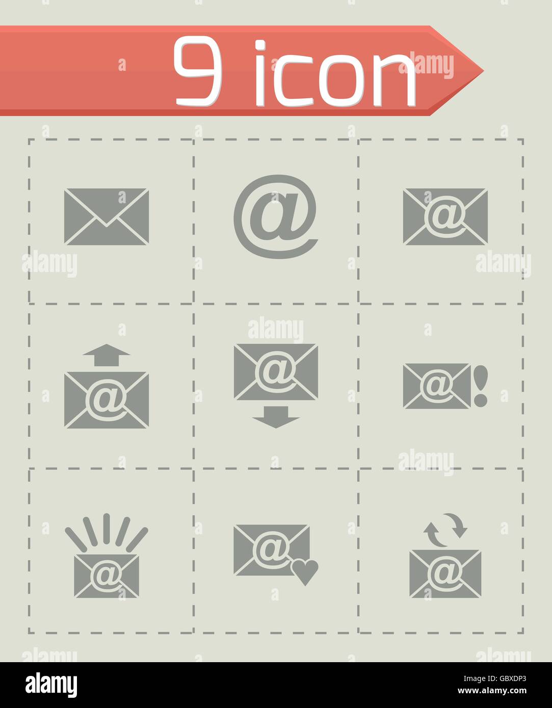 Vector black email icon set Stock Vector Image & Art - Alamy