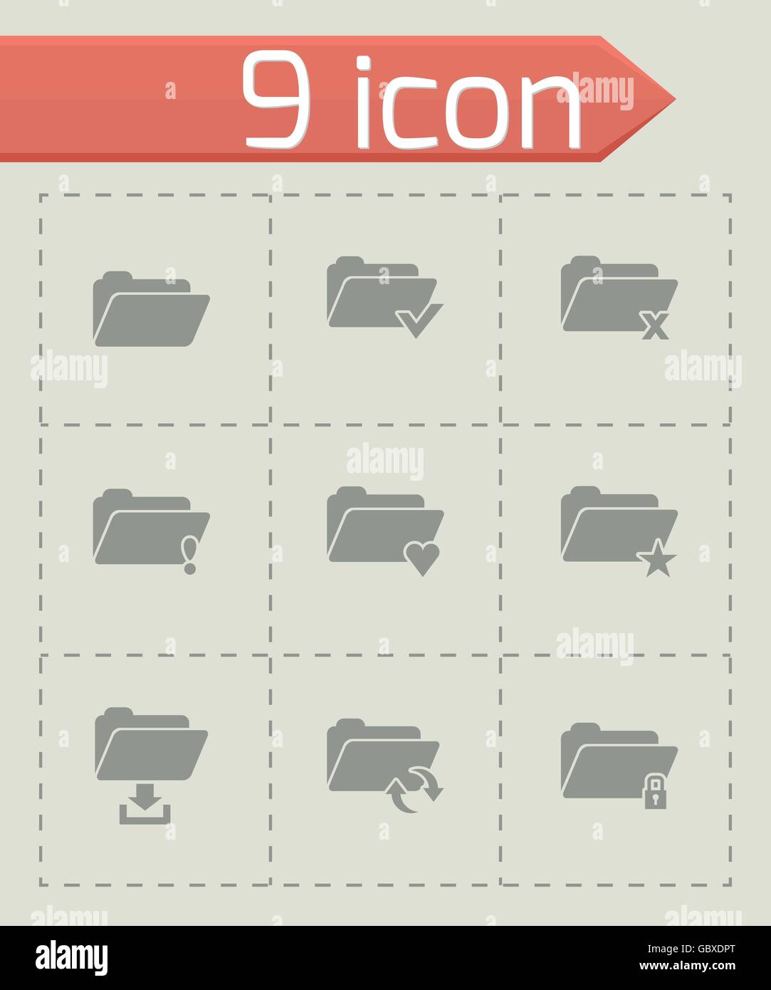 Vector black folder icon set Stock Vector Image & Art - Alamy